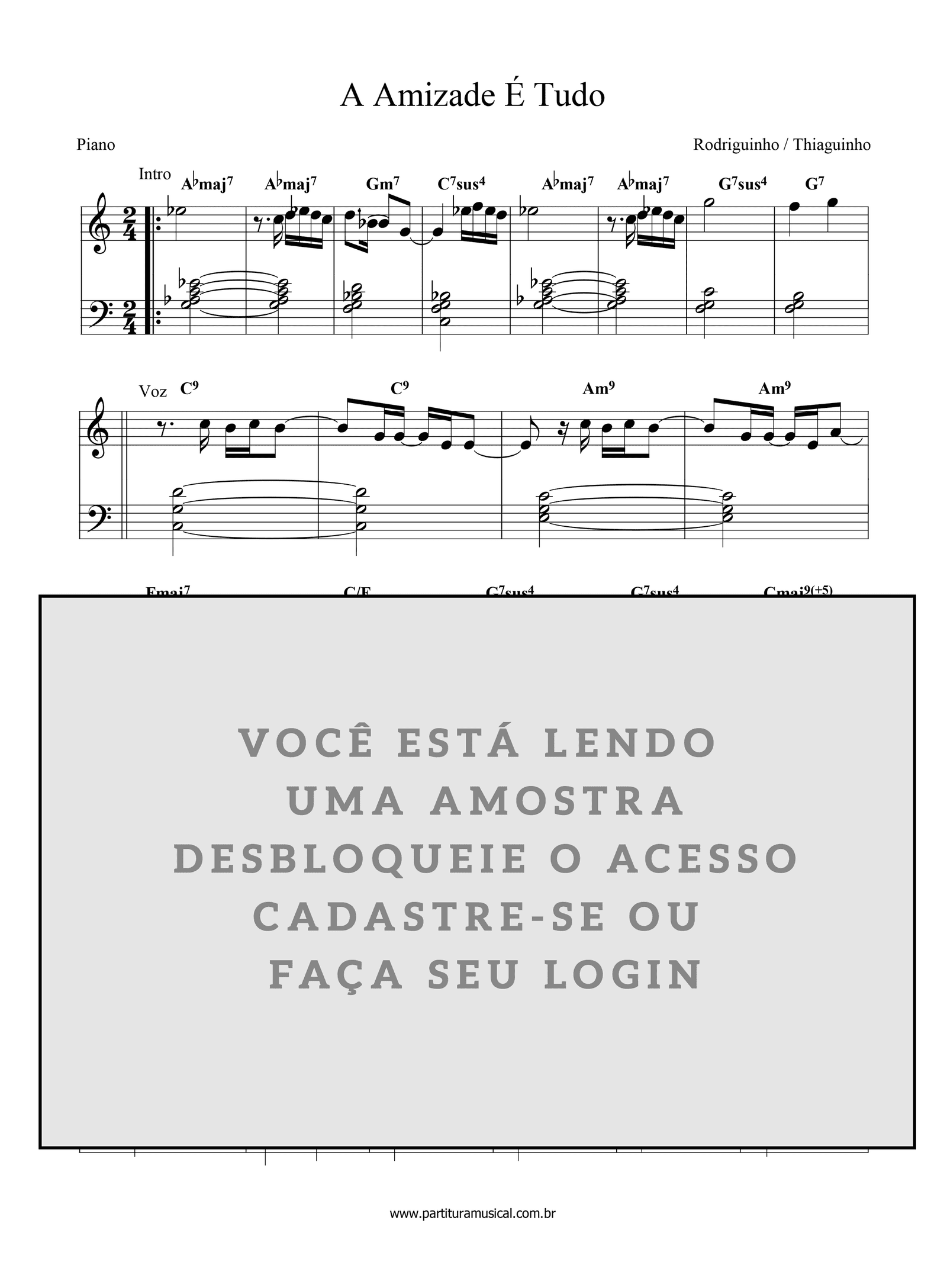 A Amizade Tudo Piano Partituras E Arranjos A Amizade Tudo Piano Partituras E Arranjos