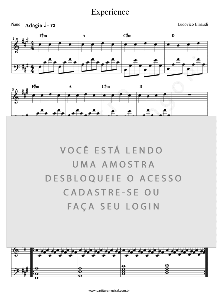 Experience - Ludovico Einaudi (Piano) | Partitura Musical