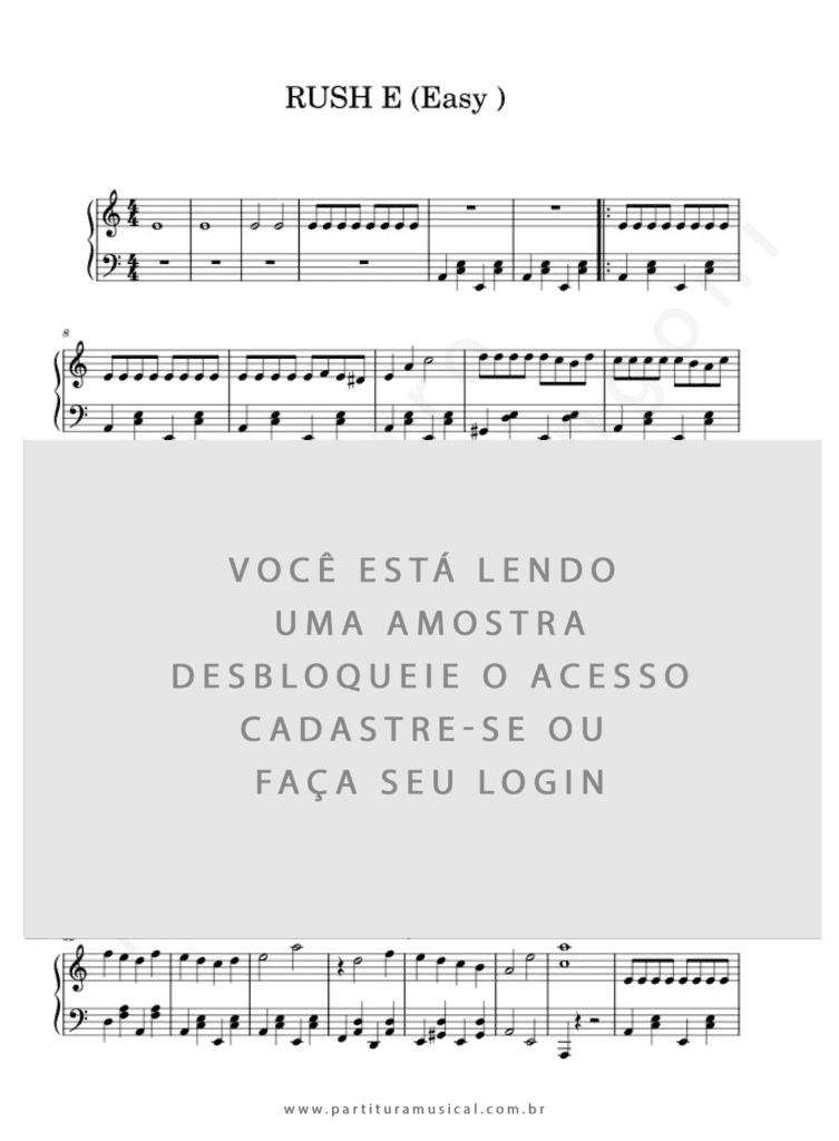 Rush E Sheet Music Boss Piano Partitura Musical