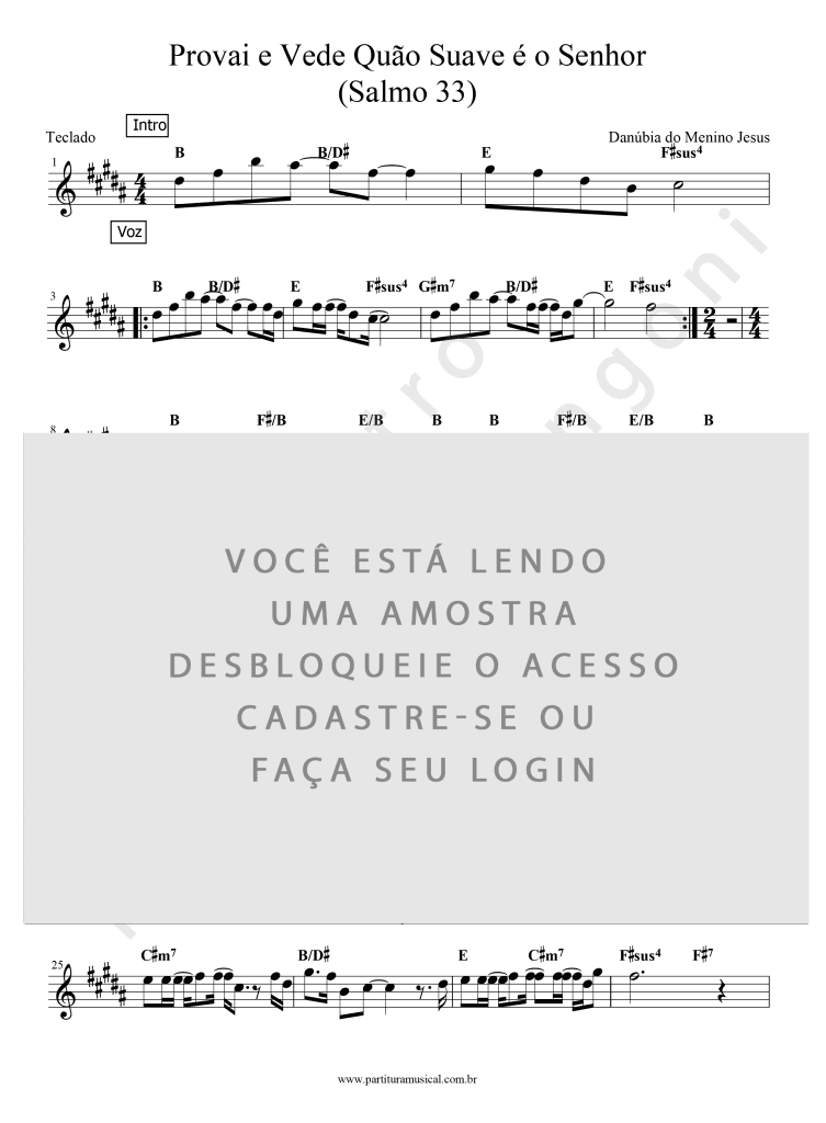 Provai e vede quão Suave é o Senhor - Danúbia do Menino Jesus (Teclado ...