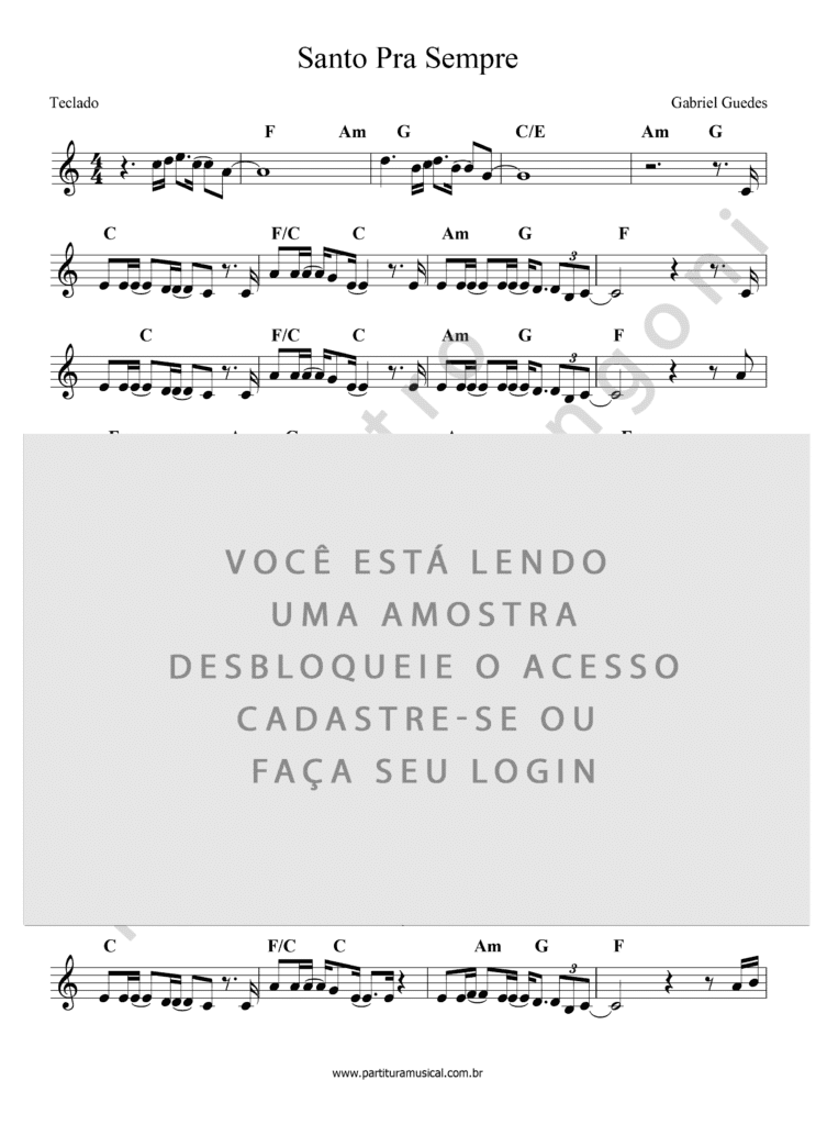 Santo Pra Sempre - Gabriel Guedes (Teclado) | Partitura Musical